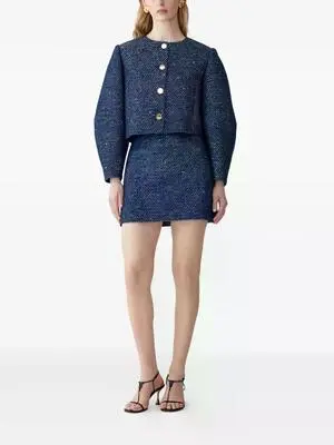 Carolina Herrera Arc-sleeve Lurex Tweed Jacket