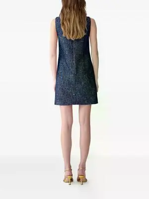 Carolina Herrera Lurex Tweed Mini Dress - Blue