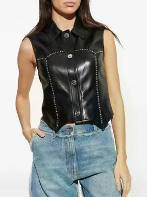 Versace Leather Sleeveless Shirt