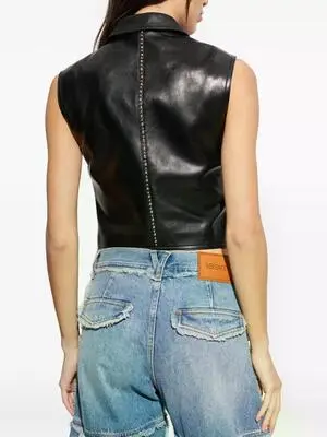 Versace Leather Sleeveless Shirt
