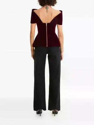 MOOS STUDIO Velvet Top - Red