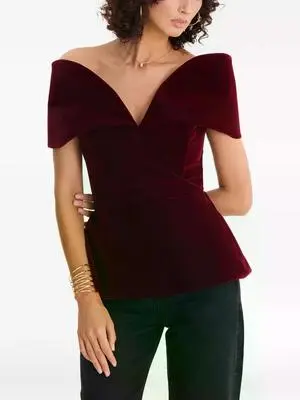 MOOS STUDIO Velvet Top - Red