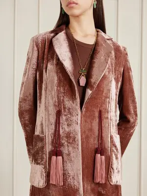 La DoubleJ Tasseled Velvet Coat