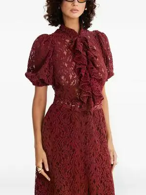 MOOS STUDIO Fatal Bloom Ruffled Lace Maxi Dress