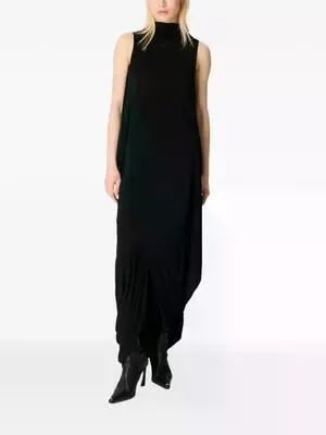 MARINE SERRE Sleeveless Draped Open-back Maxi Dress - Black