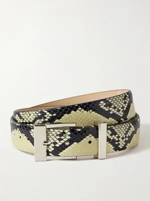 Khaite Manhattan Snake-effect Leather Belt - Animal Print
