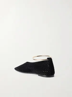 JIL SANDER Ballerina Suede Flats - Black