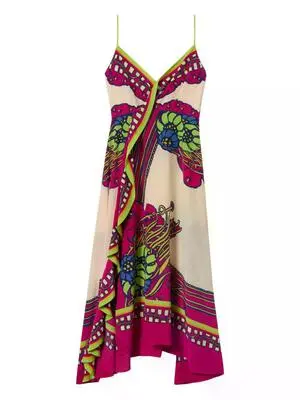 La DoubleJ Floral Print Midi Dress - Neutrals