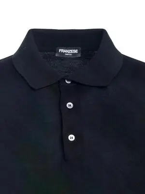 FRANZESE COLLECTION Three-button Ribbed Polo Shirt - Blue