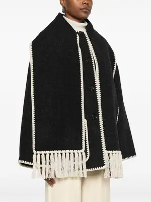 TOTEME Embroidered Scarf Wool Jacket - Grey