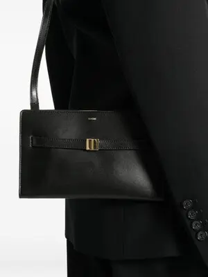TOTEME Leather Mini Crossbody Bag With Gold-tone Hardware - Black