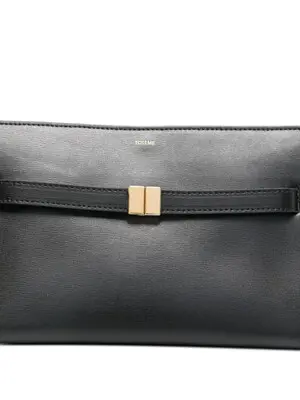 TOTEME Leather Mini Crossbody Bag With Gold-tone Hardware - Black
