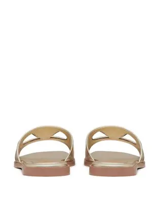 Valentino Garavani Vlogo Flat Sandals - Silver