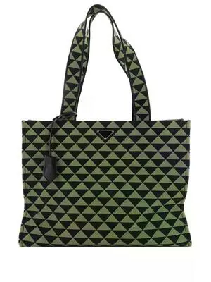Prada Symbole Shopper Jacquard Horizontal Tote Bag