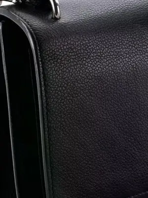 Saint Laurent Sunset Satchel Leather Medium Crossbody Bag - Black