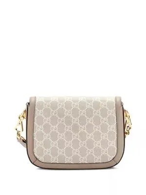 Gucci Horsebit 1955 Mini Crossbody Bag Gg Coated Canvas With Leather