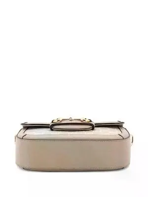 Gucci Horsebit 1955 Mini Crossbody Bag Gg Coated Canvas With Leather