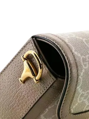 Gucci Horsebit 1955 Mini Crossbody Bag Gg Coated Canvas With Leather
