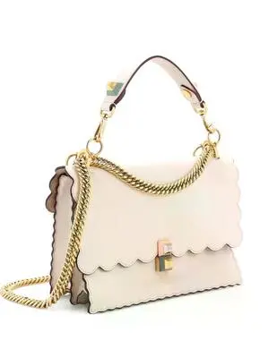 Fendi Kan I Leather Shoulder Bag - White