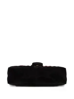 Gucci Gg Marmont Small Velvet Flap Bag - Black