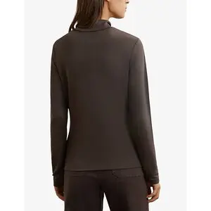 REISS Funnel-neck Jersey Top