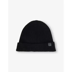 TOM FORD Branded-tab Ribbed Cashmere Beanie - Black