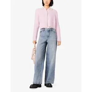 Maje Ribbed Knitted Cardigan With Bow Detail - Pink