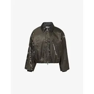 COLE BUXTON Leather-collar Woven Jacket