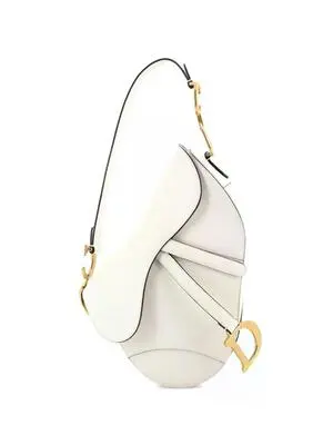 White Grained Calfskin Shoulder Bags