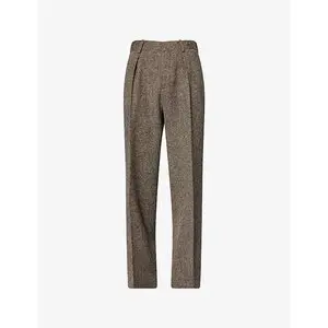 JW Anderson Brand-patch Straight-leg Wool Trousers
