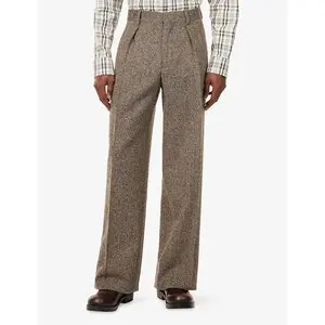 JW Anderson Brand-patch Straight-leg Wool Trousers