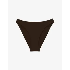 REISS Carina Fixed-side Bikini Bottom - Chocolate
