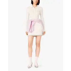 Maje Ribbed Wool And Silk Jumper - Ecru