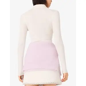 Maje Ribbed Wool And Silk Jumper - Ecru