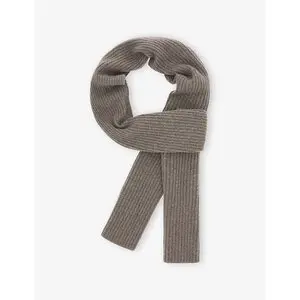 Boggi Milano Ribbed Cashmere Scarf - Taupe