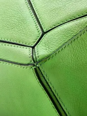 Loewe Puzzle Leather Mini Crossbody Bag - Green