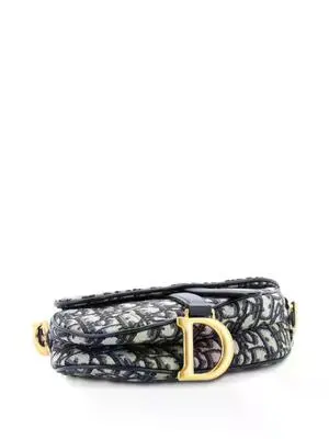 Dior Saddle Handbag Oblique Canvas Mini - Blue