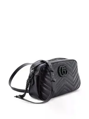 Gucci Gg Marmont Monochrome Shoulder Bag - Black