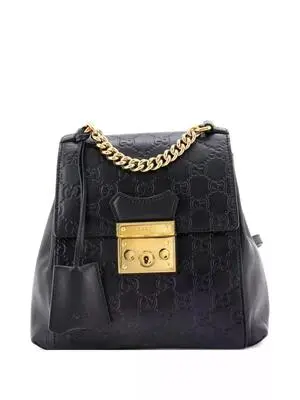 Gucci Padlock Sissima Leather Mini Backpack - Black