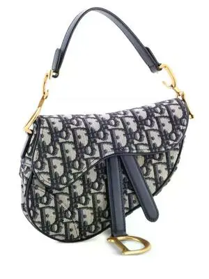 Dior Saddle Handbag Oblique Canvas Mini - Blue