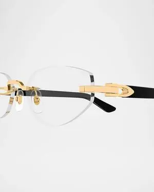 Cartier Metal Cat Eye Optical Frames - Gold