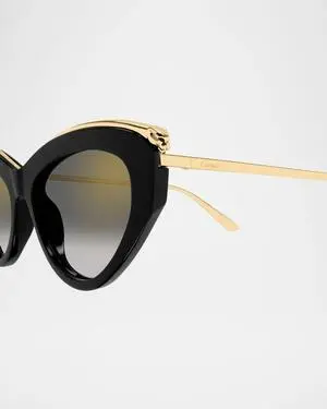 Cartier Panthère De Cat-eye Sunglasses - Black