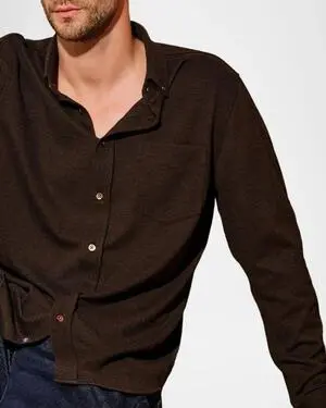 Rails Apos;s Tech Pique Button-front Shirt - Espresso