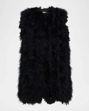 YVES SALOMON Cropped Feather Gilet