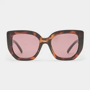 Le Specs Euphoria Square Frame Sunglasses - Super Dark Tort