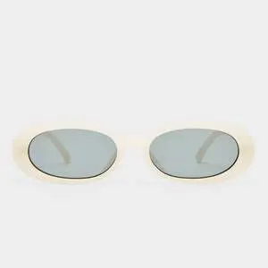 Le Specs Outta Love Oval Sunglasses - Milk