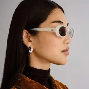 Le Specs Outta Love Oval Sunglasses - Milk