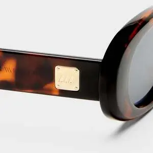 Le Specs Hey Ya Tortoiseshell Oval Sunglasses - Tort