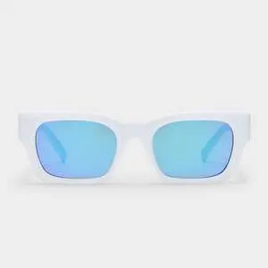 Le Specs Shmood Sunglasses - White Blue Orange