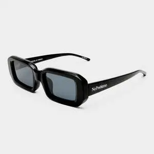 Le Specs Blackpool Rectangle Frame Sunglasses - Black